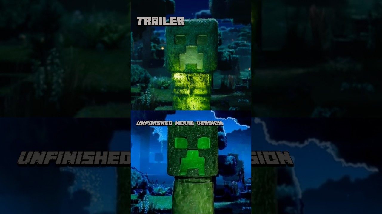 Minecraft Movie - Creeper Explosion Scene | Trailer vs Unfinished Movie Version Comparison