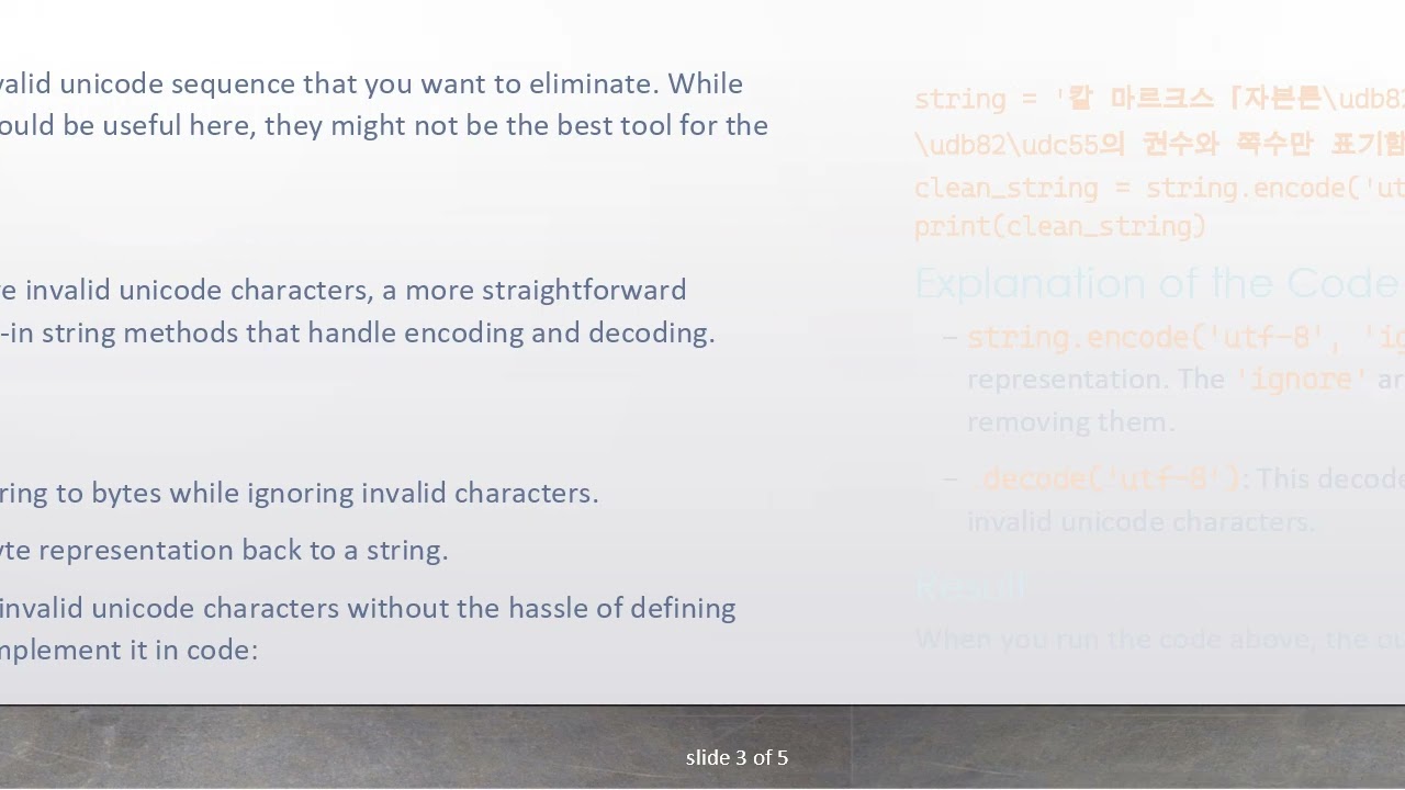 How to Remove Invalid Unicode Characters from a String Using Python