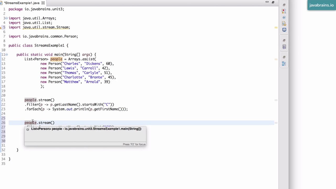 Java 8 Lambda Basics 24 - More About Streams