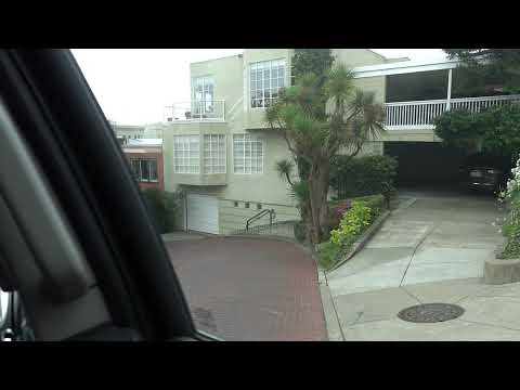 Winding down Lombard Street in San Francisco