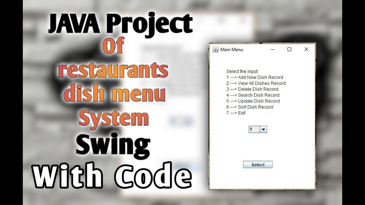 Java Project | restaurant dish menu System | File handling java IO | With Code