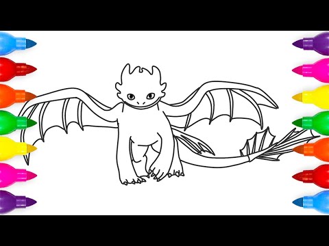 How to Train Your Dragon Movie Night Fury Toothless Coloring Page