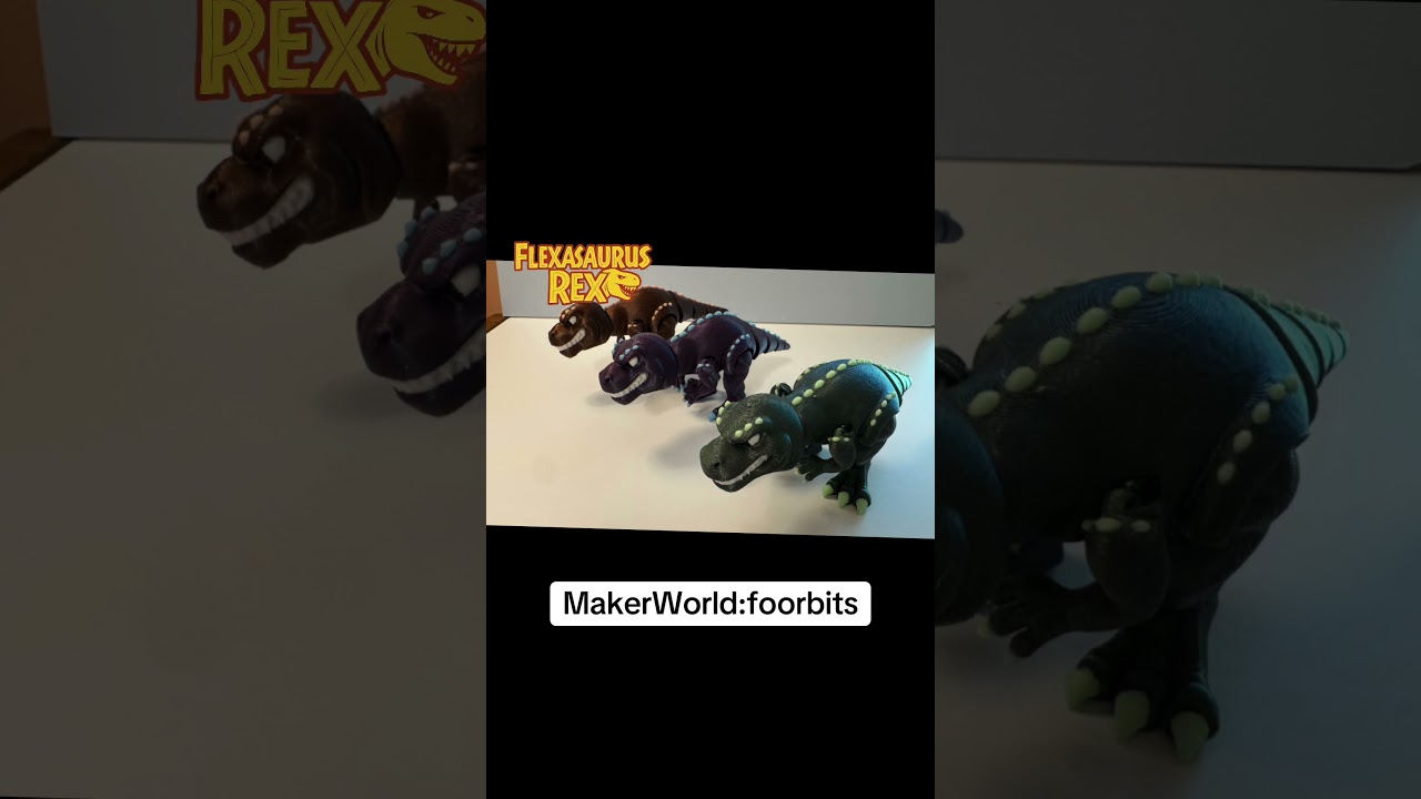 Meet Flexasaurus Rex!  Now on MakerWorld! #3DPrinting #makerworld