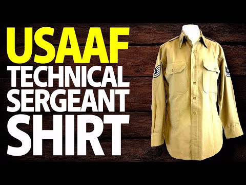 USAAF Technical Sergeant Shirt Insignia 14 Collar | Vintage Air Force Uniform Review