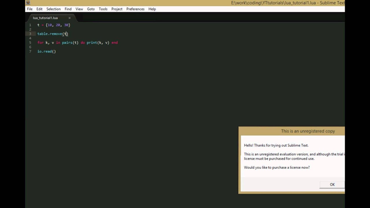 Lua Tutorial 16: The Table Library
