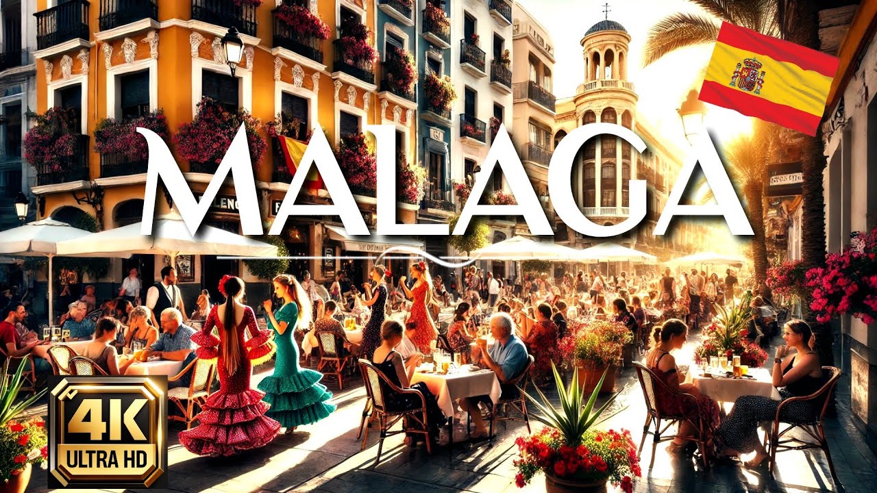 MALAGA  🇪🇸  Spain , Amazing Costa del Sol🌞 - Beautiful City in Andalusia  - 4K Video