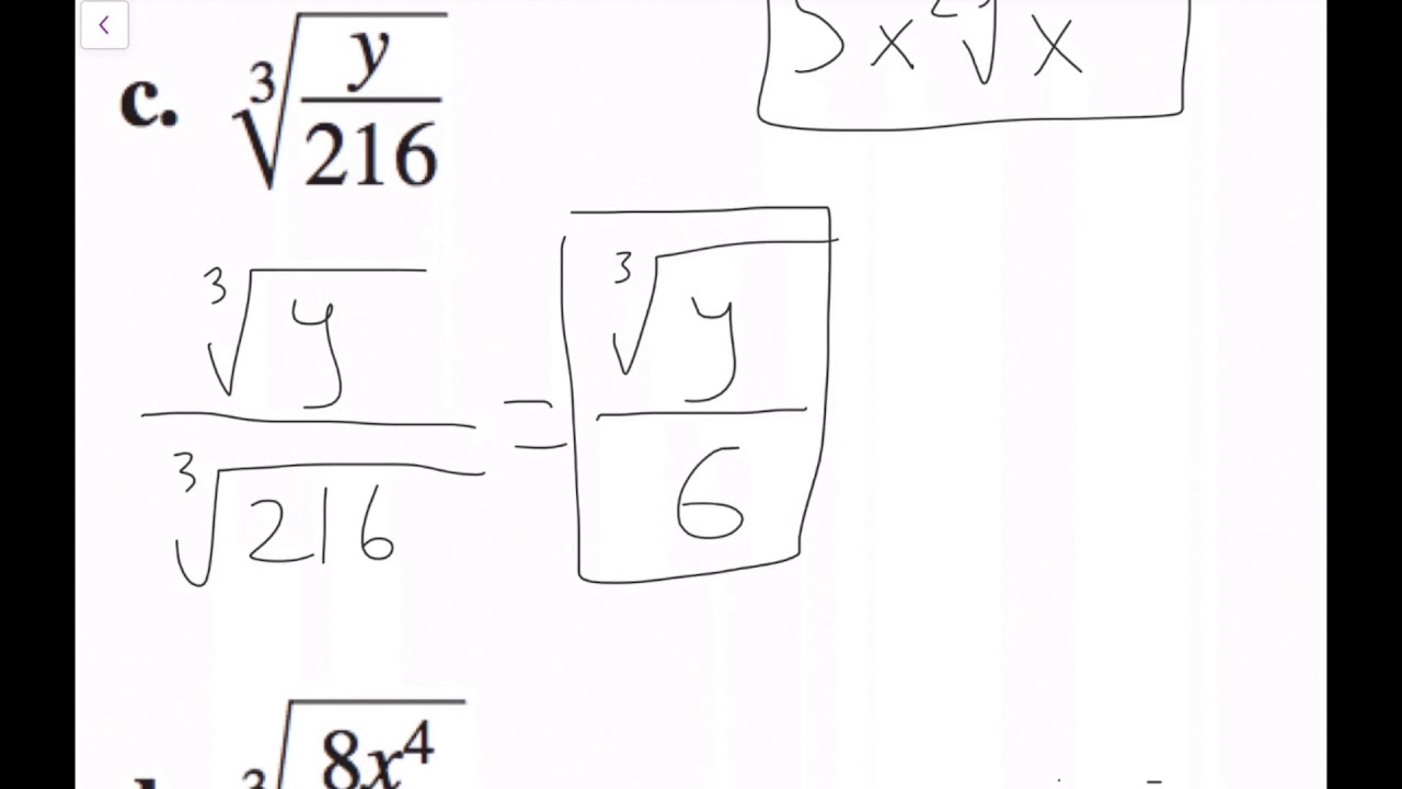 Radical Properties (9.1 Big Ideas Math - Algebra 1)