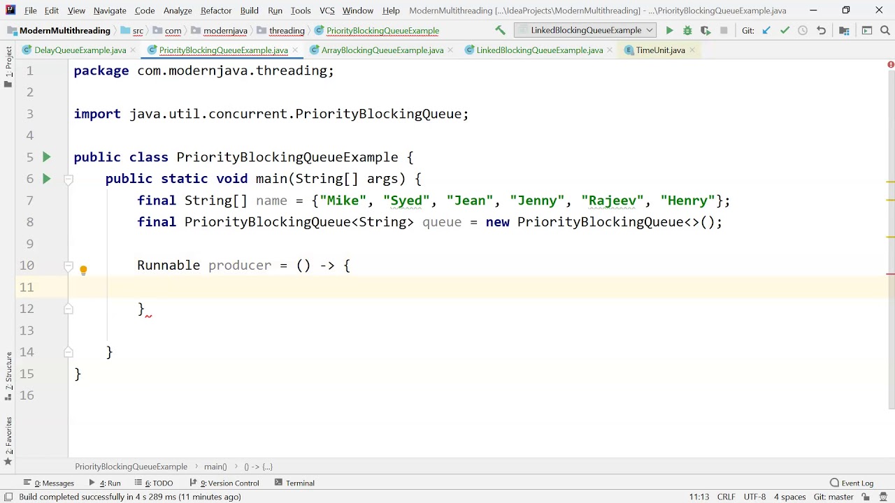 Priority Blocking Queue with Example