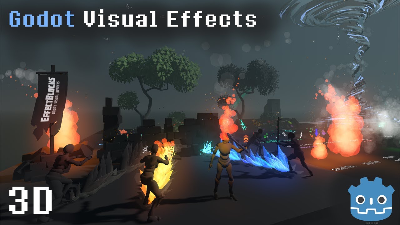 Godot Visual Effects Pack | VFX | Particle effects | Shaders | free walkthrough demo | Much more!!