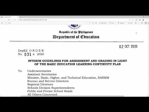 DepEd Order No. 031 s. 2020