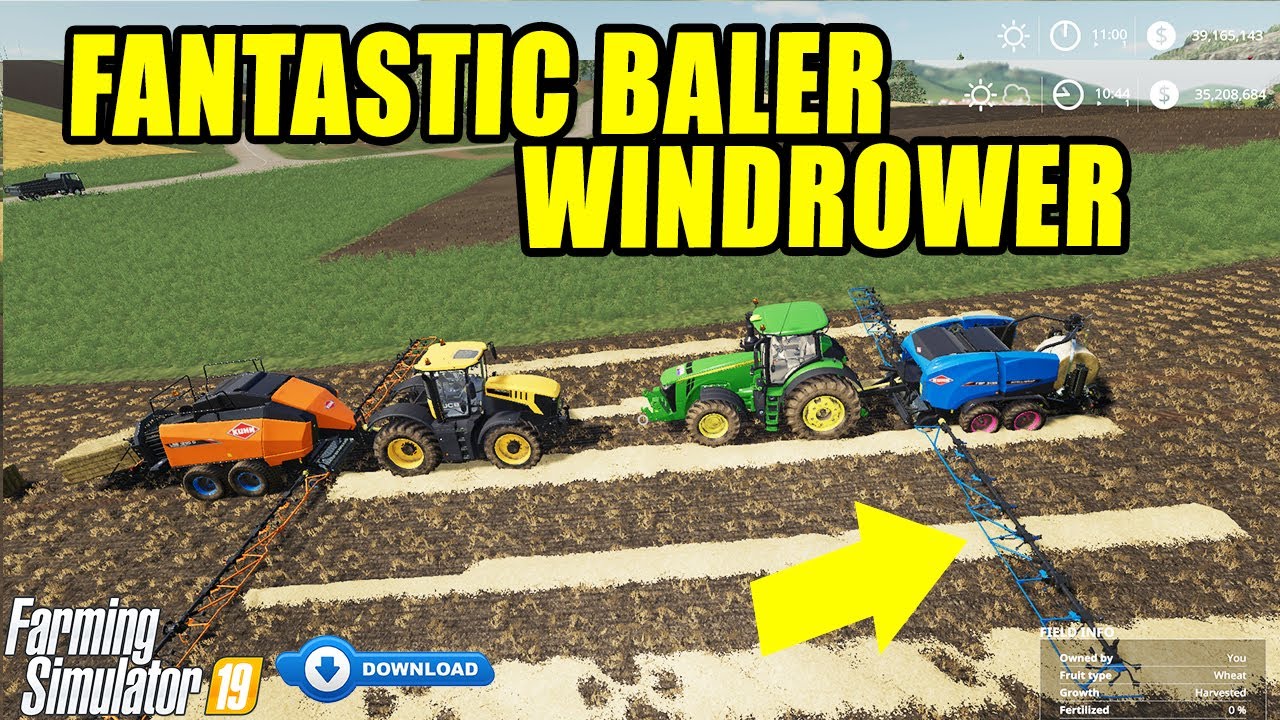 Kuhn Baler With Windrower - FS 19