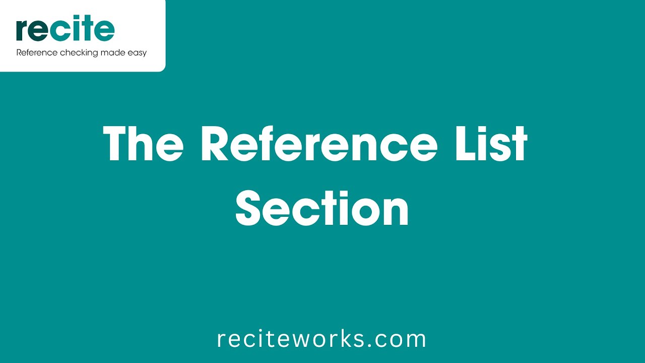 Reference List Section