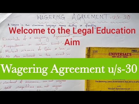 Wagering Agreement u/s-30 of the Indian Contract Act,1872||Explanation with Example
