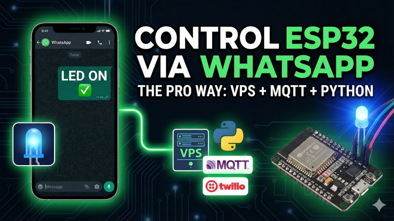 How to control your ESP32 using WhatsApp | Python & MQTT