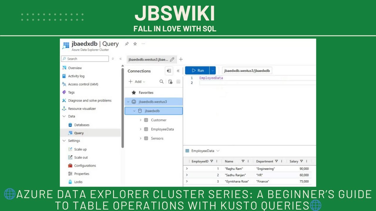 🌐Azure Data Explorer Cluster Series: A Beginner’s Guide to Table Operations with Kusto Queries🌐