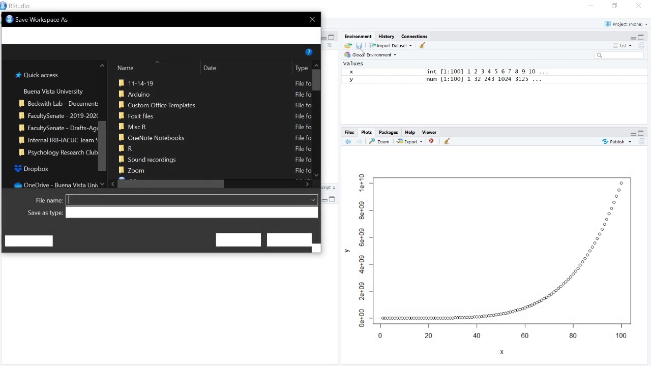 Saving a Data File in RStudio
