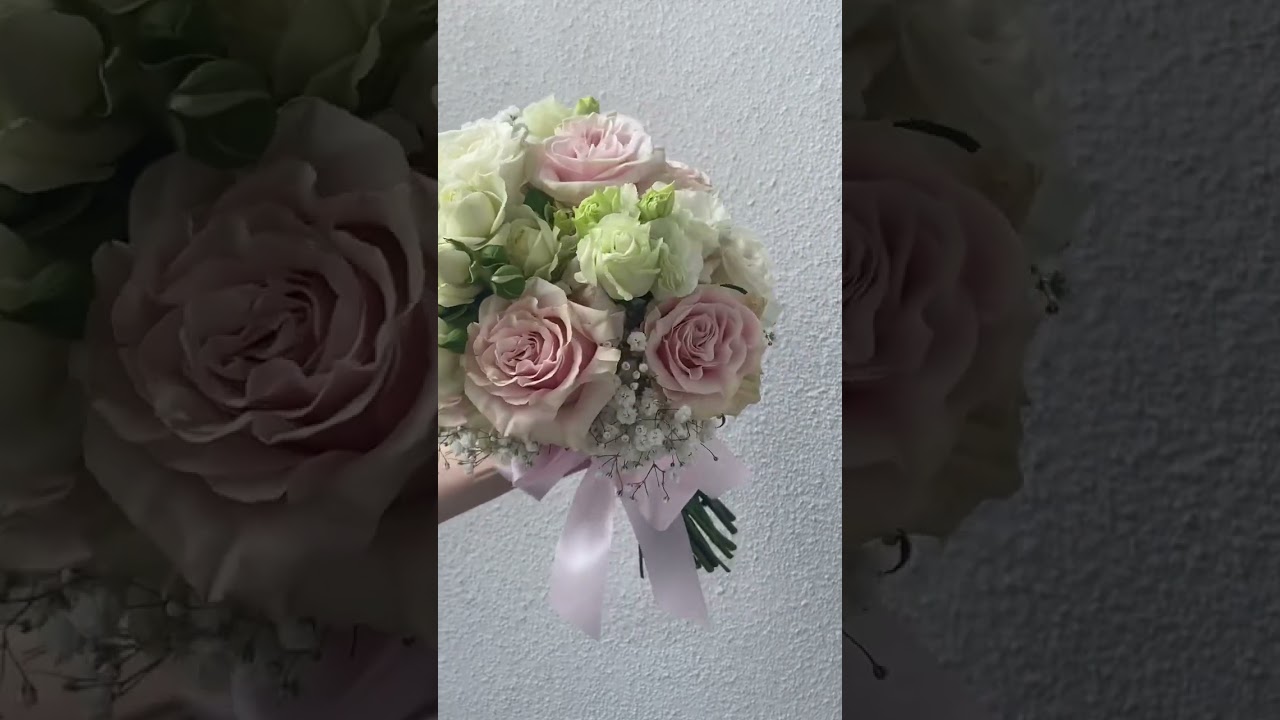 Pink and white wedding bouquet