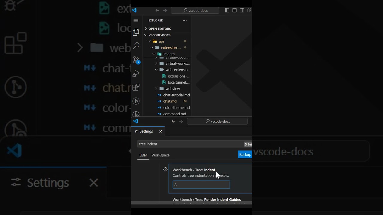 Tree indent in #vscode 🌳