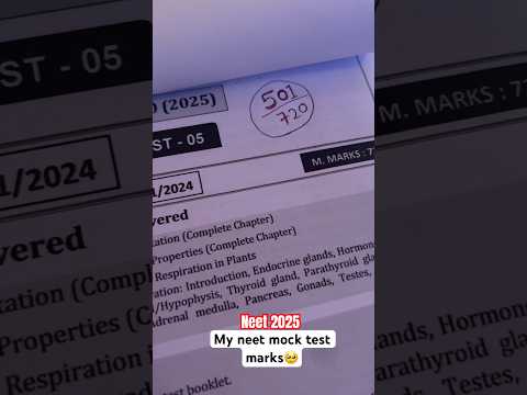 Neet 2025 mock test marks🫣#pw#pw_motivation #mocktest #neet2025 #neettesteries