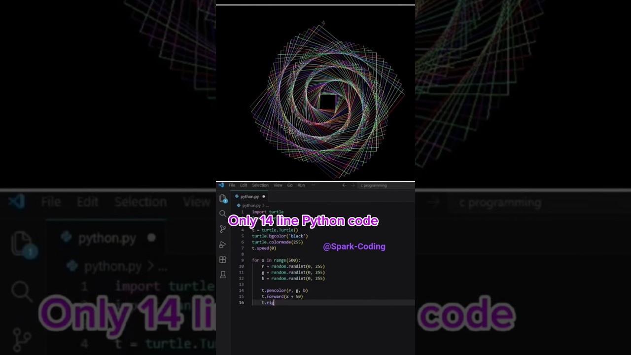 This Python Code Creates Pure Magic ✨Only 14 line code #coding #python #javascript #programming