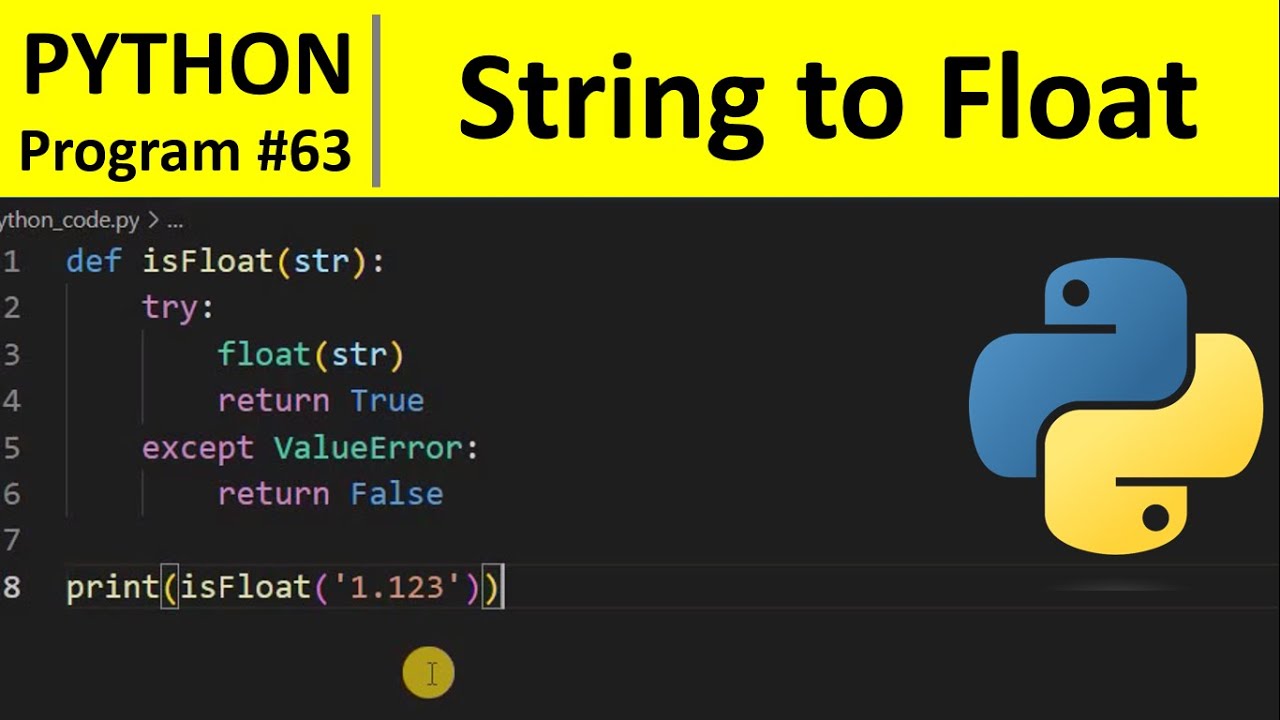 Python Program #63 - Check If a String Is a Float Number in Python