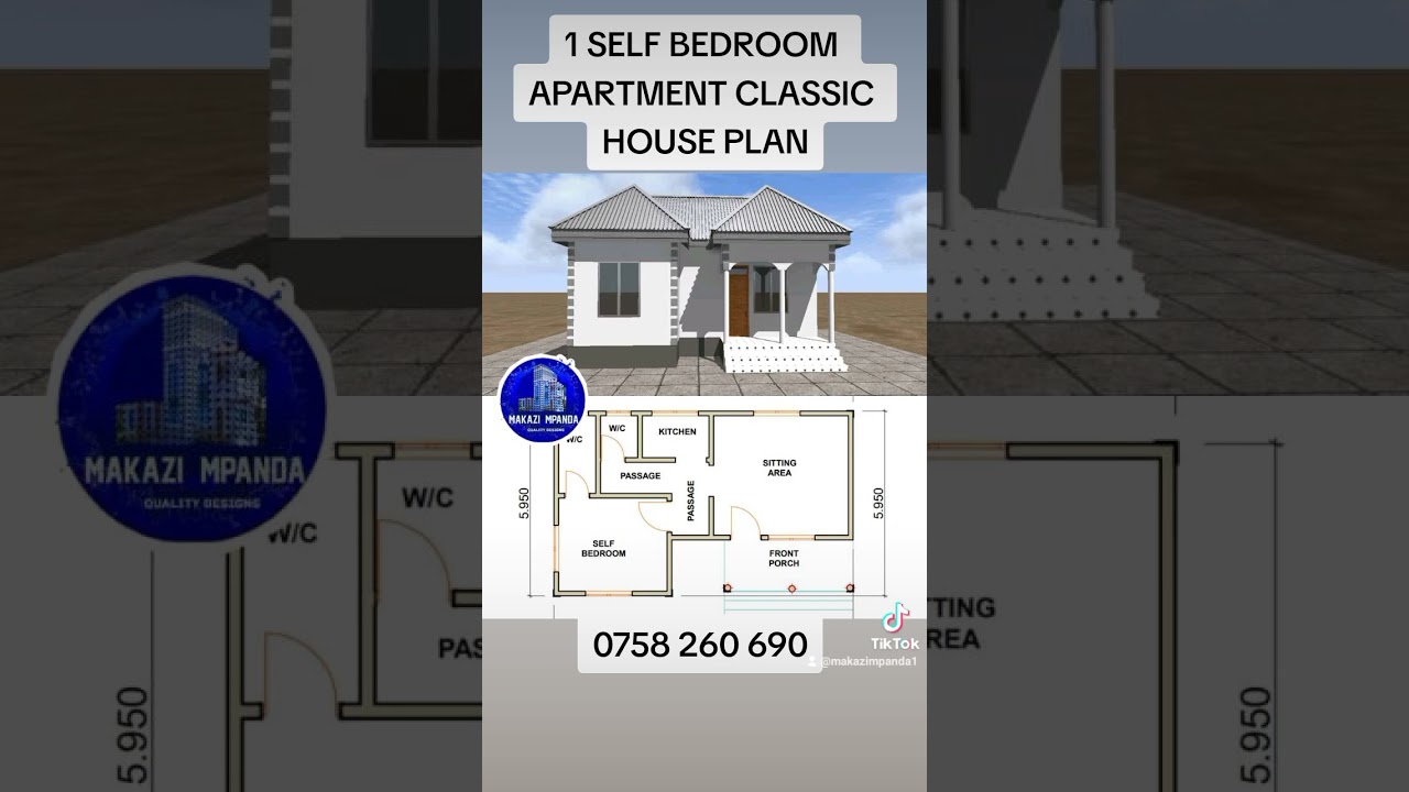 1 SELF BEDROOM APARTMENT CLASSIC HOUSE PLAN