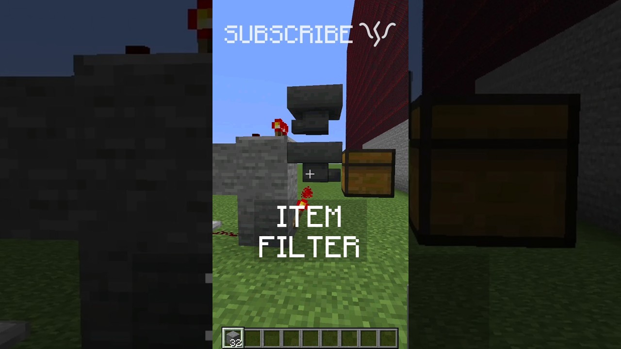 LOCKING HOPPERS to stop item flow and make ITEM FILTERS | Redstone with PsiVolt #minecraft #redstone