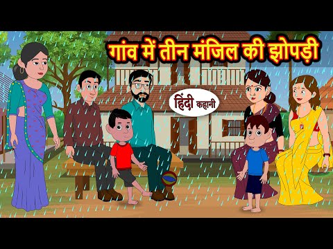 गांव में तीन मंजिल की झोपड़ी | Story in Hindi | Bedtime Stories | Moral Fairy Tales | Kahani