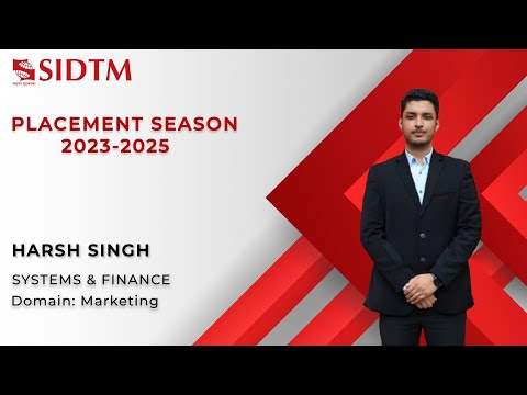 Opening Career Doors with SIDTM || Placement Experience || Marketing Domain