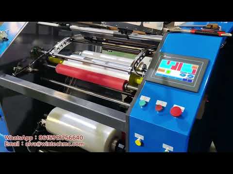 Fully automatic stretch film /clingfilm jumbo roll rewinding machine