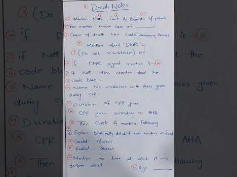 How to write death notes of patients in wards . @bookstopatientshousejob1505