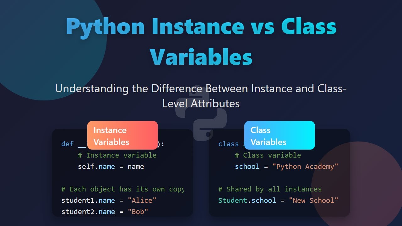 Python Tutorial: Instance vs Class Variables Explained for Beginners!