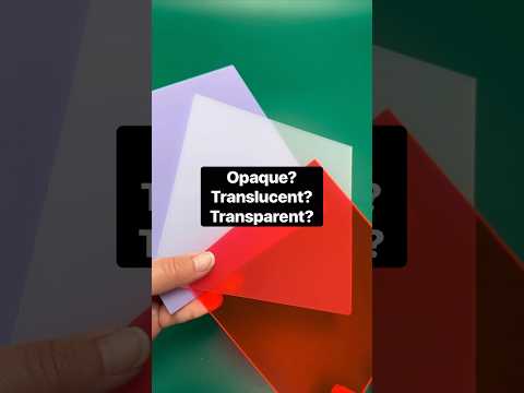 What’s the Difference Between Opaque, Translucent, and Transparent?