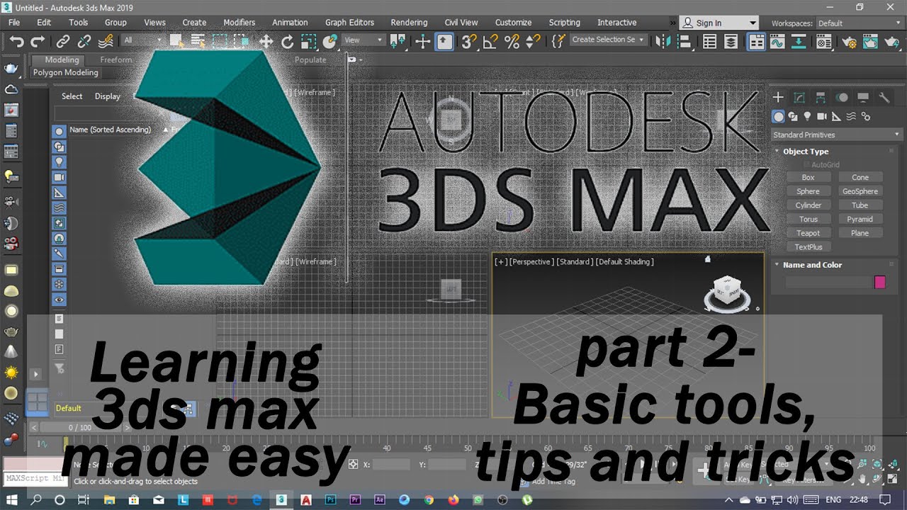 3DS MAX | Beginner tutorial | Part 2 | Move, Rotate, Scale | Shortcuts