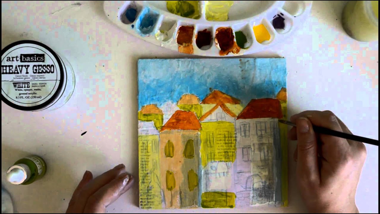 Wood Tile Mixed Media Collage Tutorial Part 2