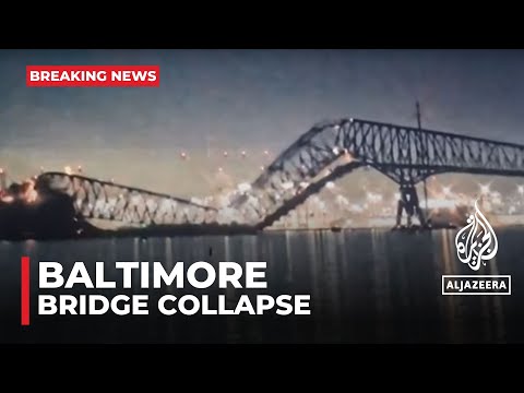 Baltimore bridge collapse: Bridge collapses into water after being struck by ship
