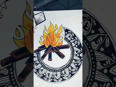 Lohri festival drawing easy #short video #viral shorts #lohri #artwork