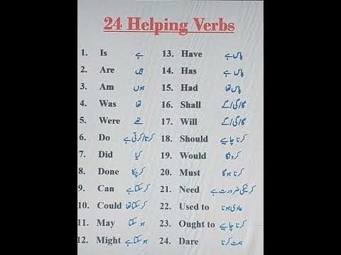 24 helping verbs with Urdu meaning / DicGram