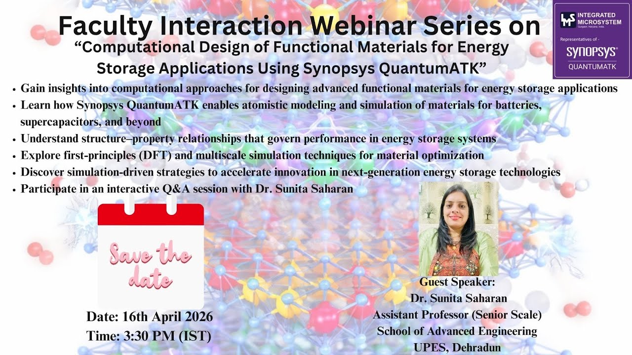 Webinar on Energy Storage Material Design with Synopsys QuantumATK Software