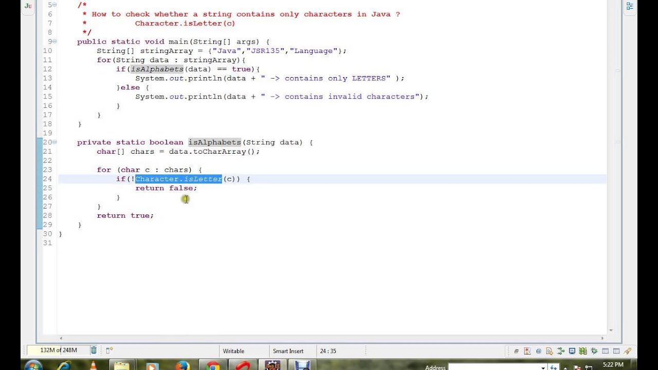 HOW TO CHECK WHETHER A STRING CONTAINS ONLY  CHARACTERS IN JAVA