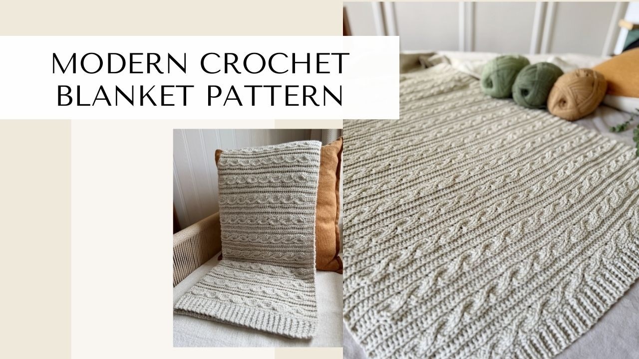 Deidra Modern Crochet Blanket Pattern in 15 Sizes