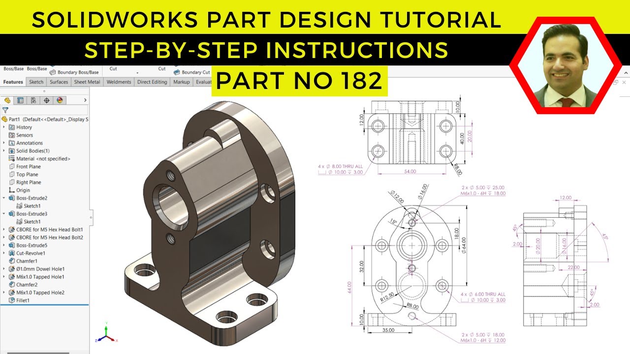 Advanced SolidWorks Part Design Tutorial: Mastering Complex 3D Modeling