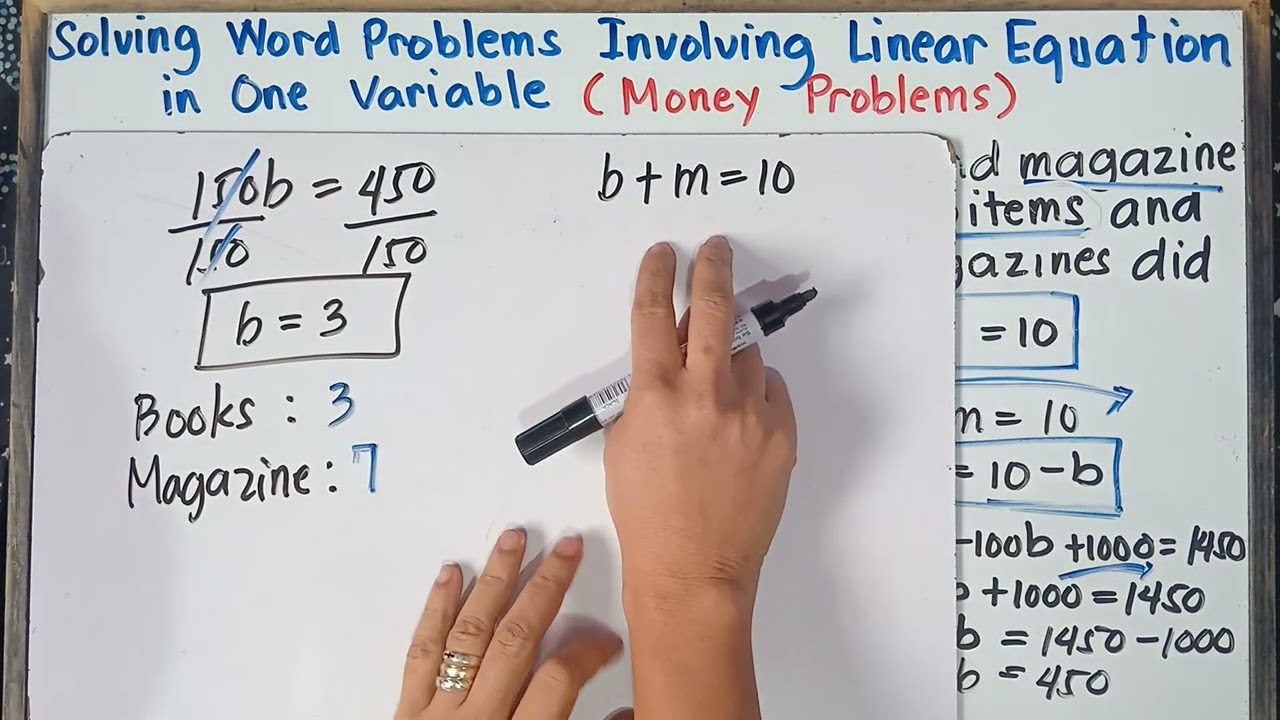 Solving Word Problems Involving Linear Equation in One Variable ( Money Problems ) G8 | Q3 |