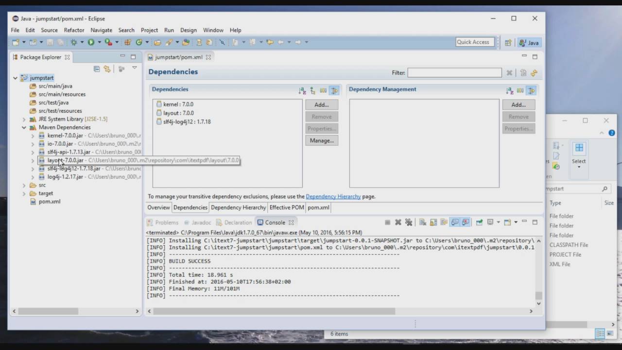 How to import iText 7 in Eclipse to create a Hello World PDF?