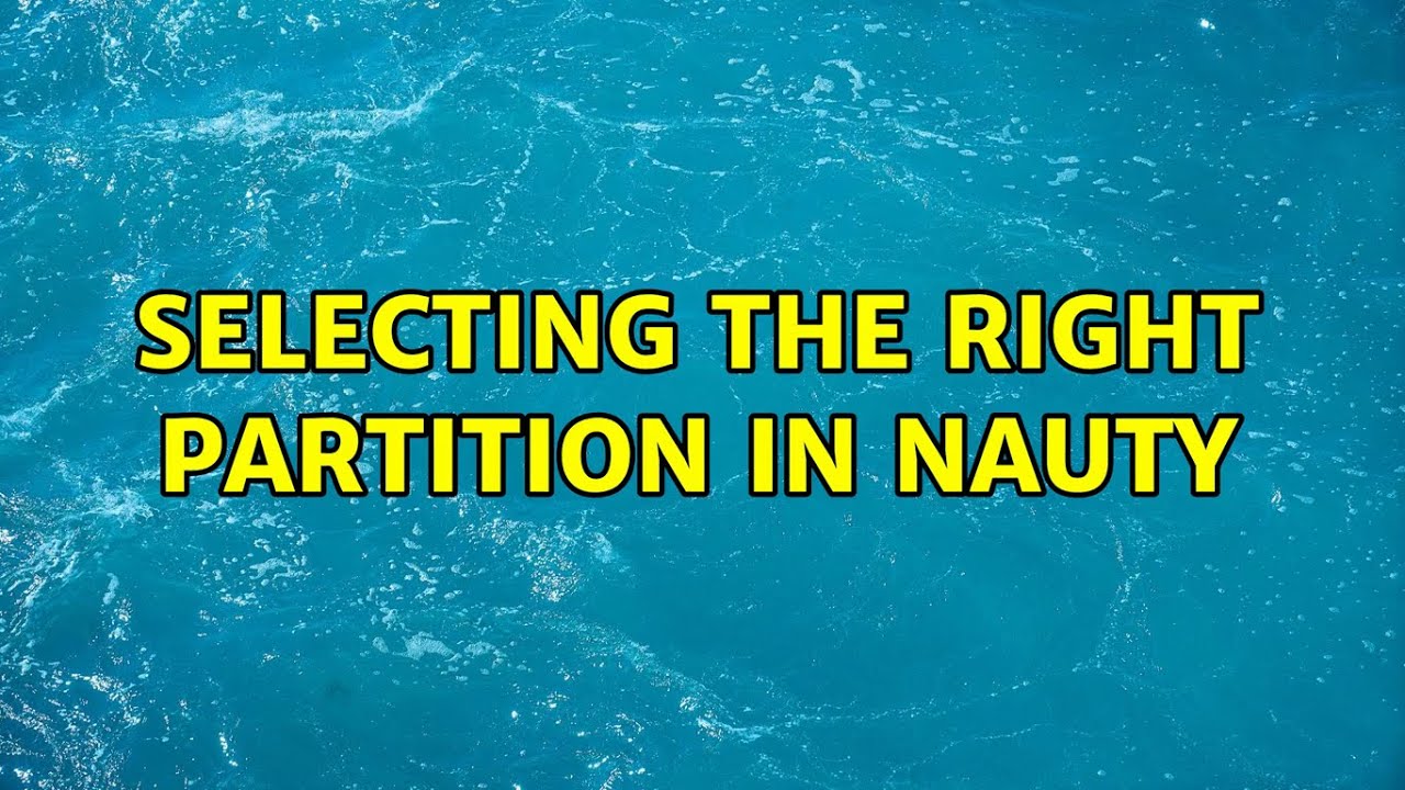 Selecting the right partition in NAUTY
