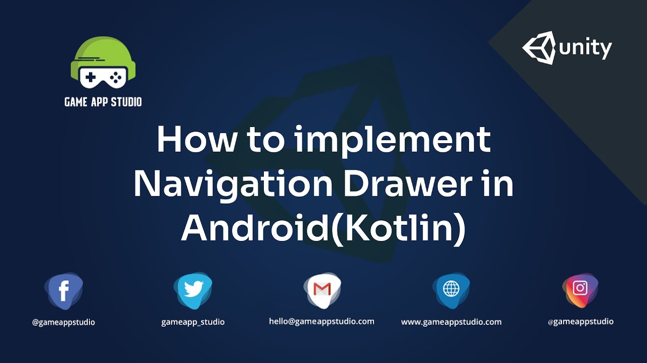 How to Implement Navigation Drawer | Android | Game App Studio