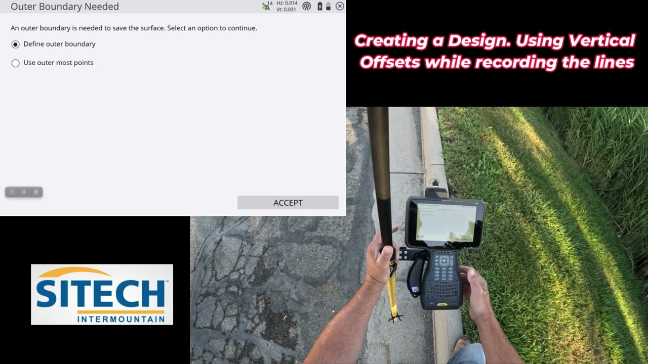 Siteworks Create a Surface using Vertical Offsets while Recording