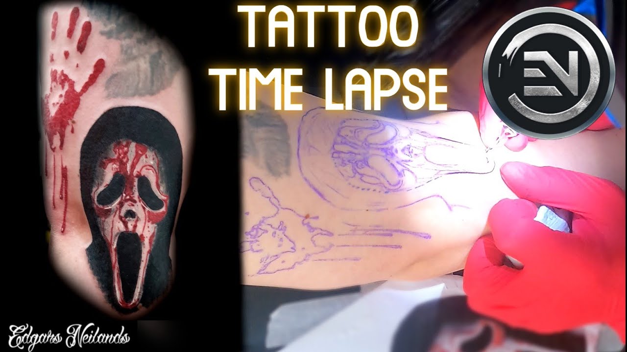 Scream Ghostface Tattoo Time Lapse And Real Time