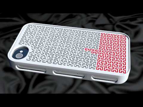 3D printed iPhone 4 case with a engraved Hilbert curve by cinemo