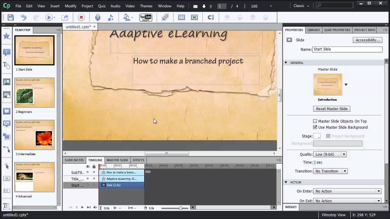 Adaptive eLearning example